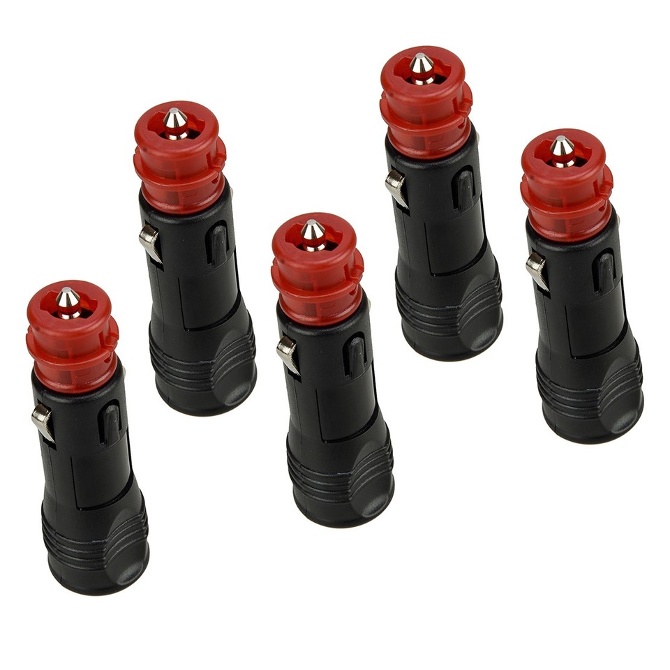 5x 12V/24V Universal Male Car Cigarette Lighter Socket Plug Connector ...