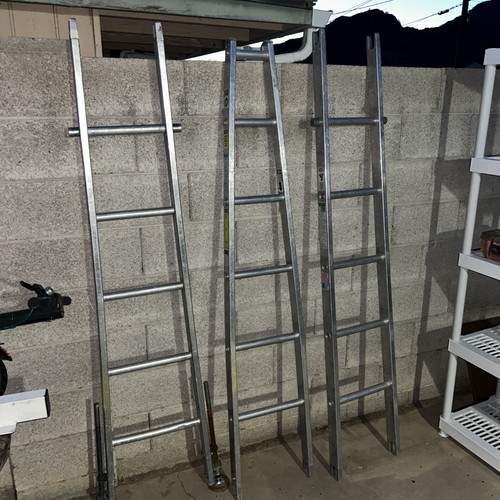 COMPLETE !! Metallic Aluminum Sectional Window Cleaning Ladder | eBay