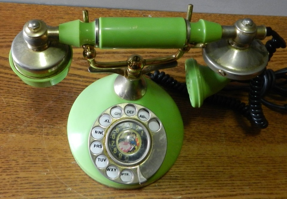 1960's Replica of a 1930's style rotary dial desk top telephone without ...
