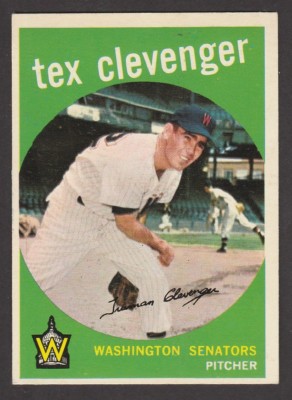 1959 TOPPS BASEBALL # 298 TEX CLEVENGER INV J1470 | eBay
