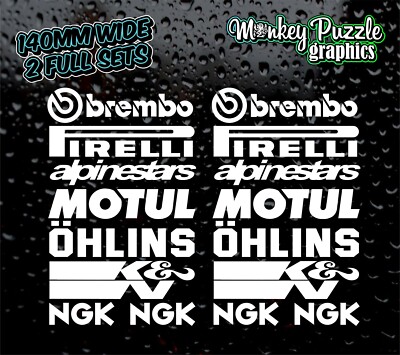 16 X Belly Pan Fairings Motorcycle Track RACING STICKERS Sponsor Vinyl ...