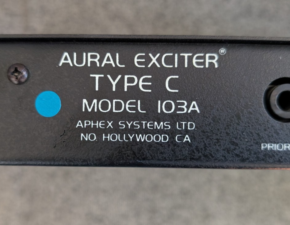 Aphex Systems Ltd Aural Exciter Type C Model 103A UK Plug | eBay UK