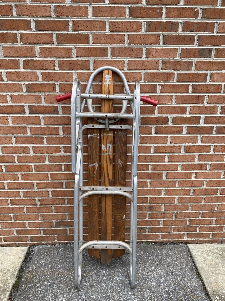 Vintage Duralite Racer Aluminum Wood Snow Sled Power Steering Child ...