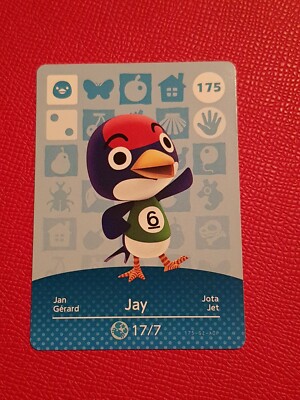 JAY ANIMAL CROSSING AMIIBO SERIES 2 CARD #175 TRACKED AU POST geniuine ...
