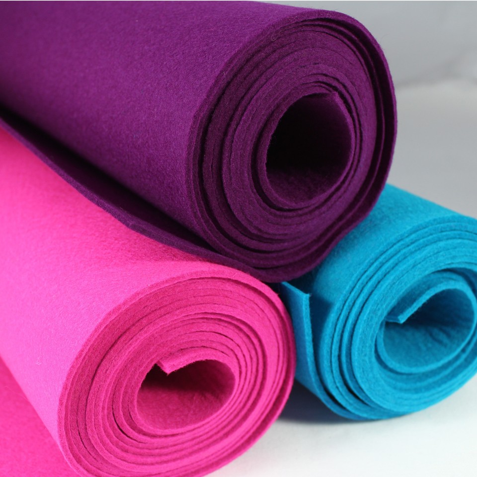 3mm - 4mm thick pressed 100% Wool Felt 60cm wide per 0.5 metre & sheets ...