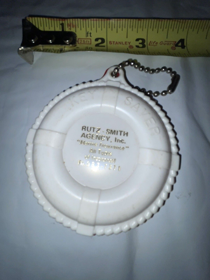 RUTZ SMITH AGENCY INC MARINE KEY SAVER RED AND WHITE VINTAGE | eBay