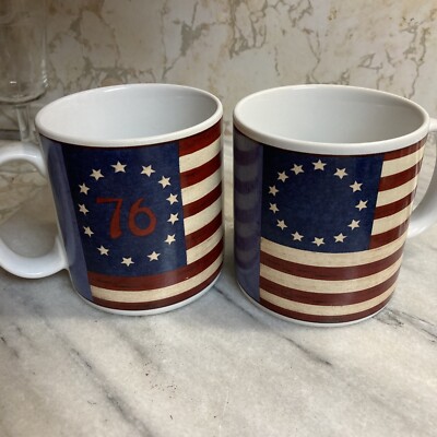 Set of 2 Brandon House Coffee Mug Cup Spirit Of The Flag USA Warren ...