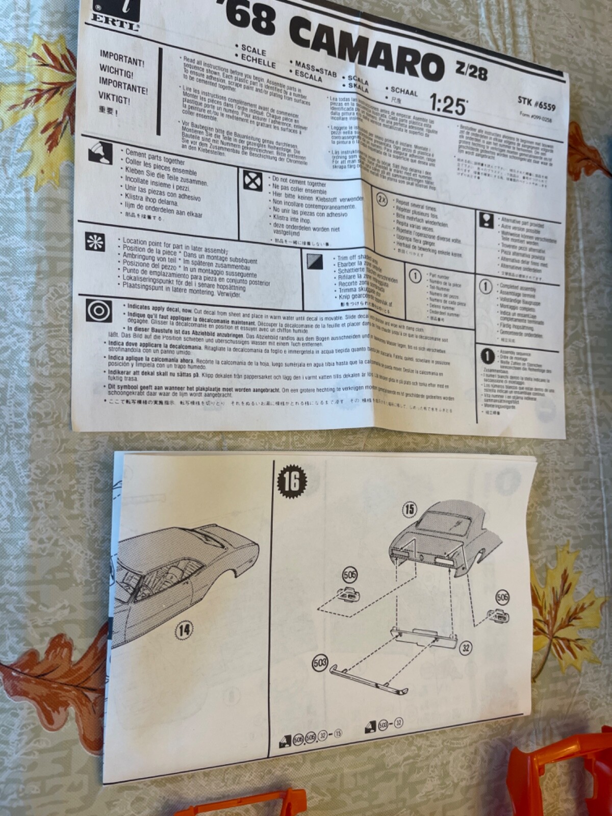 AMT 1968 Chevrolet Camaro Z28 #6559 Vtg Model Kit | eBay