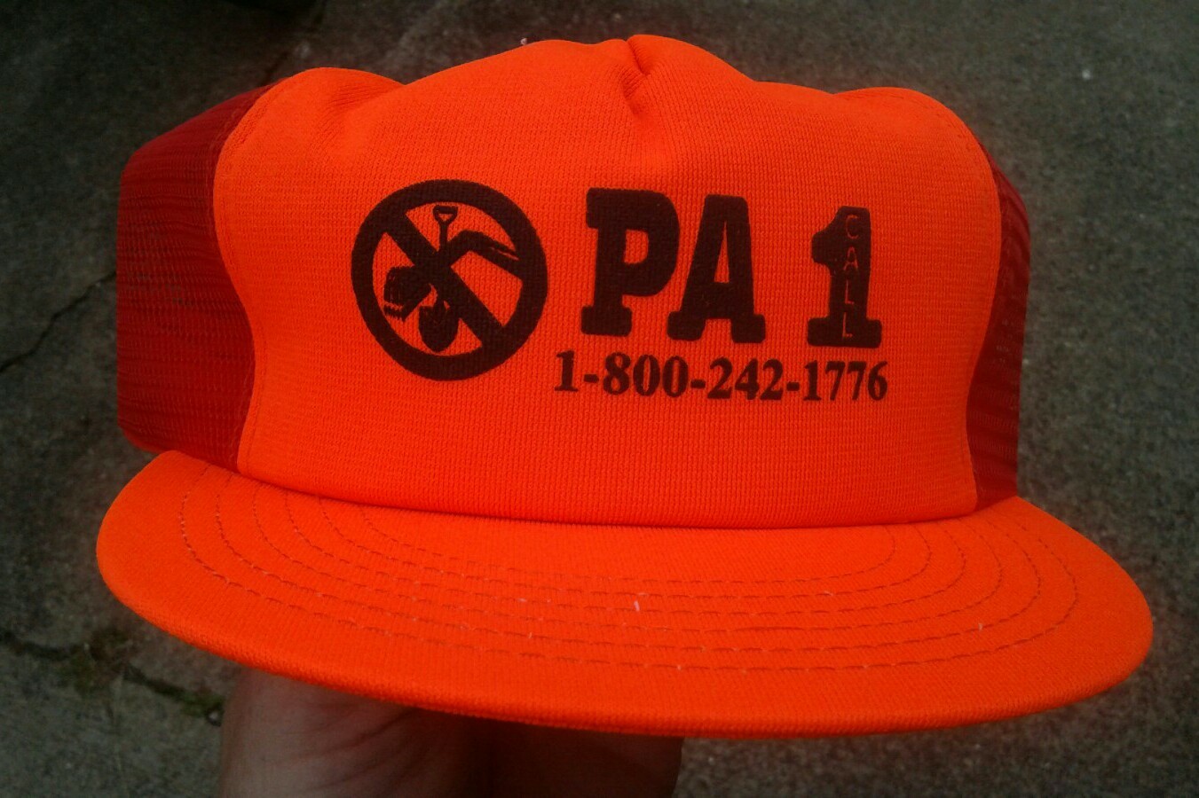 White PA 1 Call System Dig Safely baseball hat cap adjustable snapback ...