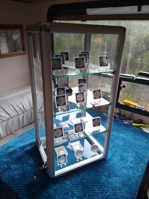 Glass Counter Top Locking Display Case Size 12-14-28 inch ! | eBay