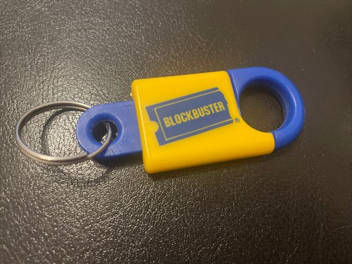 Vintage Blockbuster Video keychain blue and yellow plastic | eBay