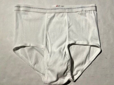 Vtg HANES Mens Classic Wht Cotton Full Cut Brief Underwear sz 40 #14 | eBay