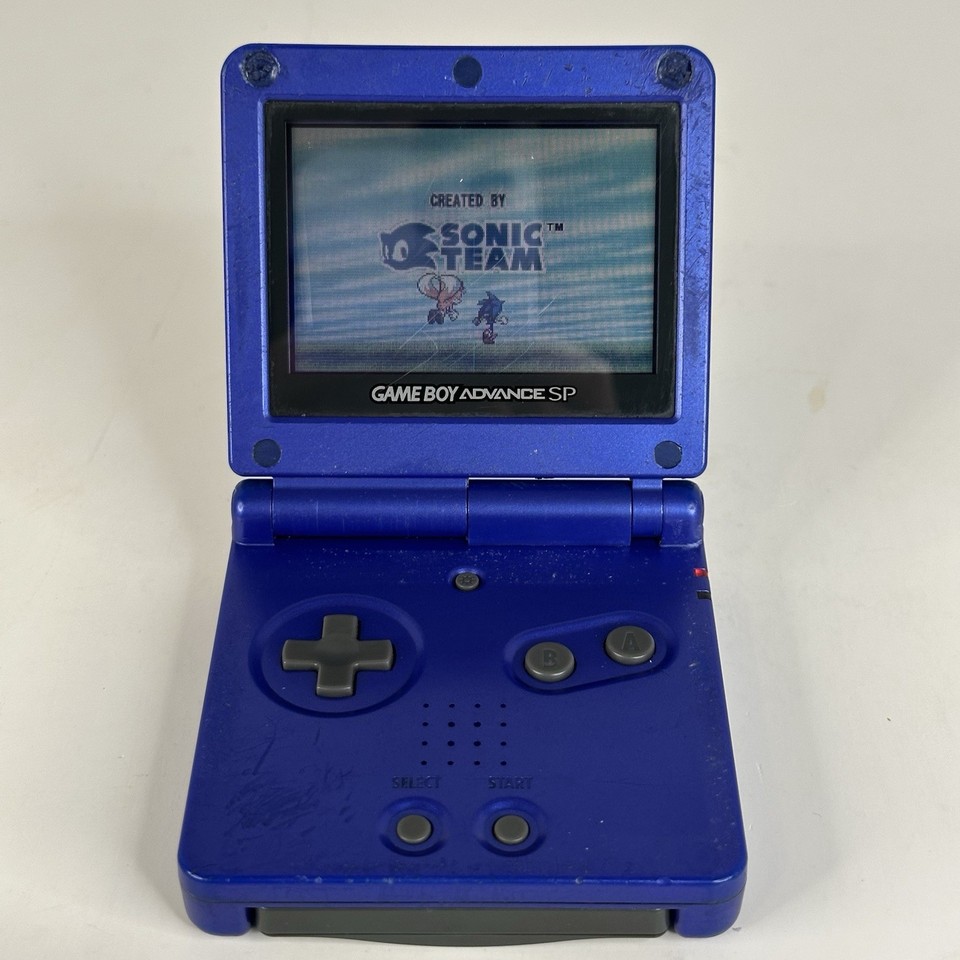 Nintendo Game Boy Advance SP AGS-001 Cobalt Blue + 4 Games Bundle ...