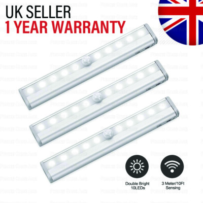 Wardrobe Light PIR Motion Sensor Wireless Battery Powered Night Lam ...