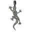 Stainless Steel Blackened Gecko Pendant w/ Tribal Pattern, Free Bead ...