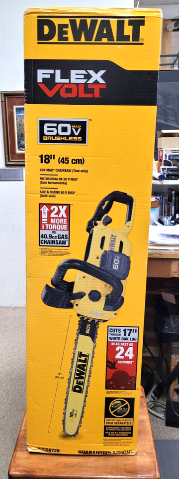 DeWalt DCCS672B 60V MAX BL Li-Ion 18" Chainsaw (Tool Only) New ~ FREE ...