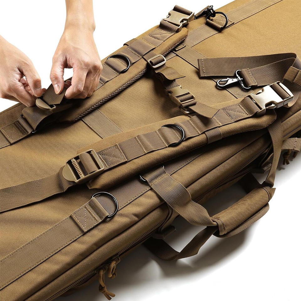 Rifle Case 47" Tactical Long Double Rifle Backpack Gun Bag for Hunting ...