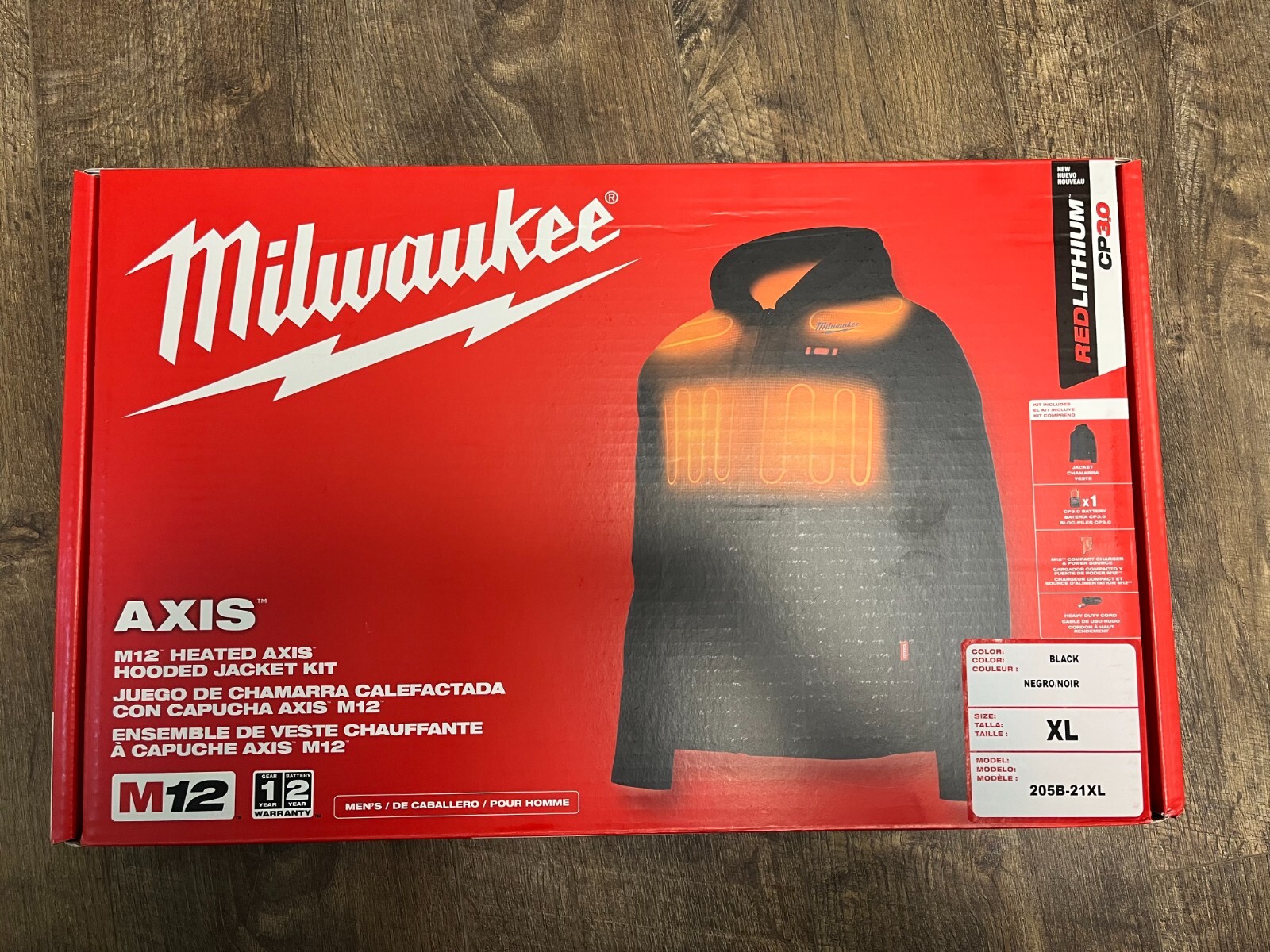 Milwaukee M12 Axis XL Size Men's Heated Jacket - Black (205B-21XL) for ...