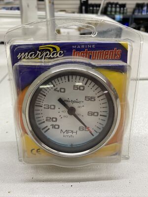 MARPAC MARINE INSTRUMENTS 65MPH SPEEDOMETER STAINLESS BEZEL WHITE 7 ...