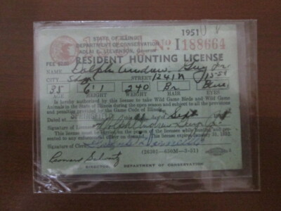 Licenses - Vintage Hunting License