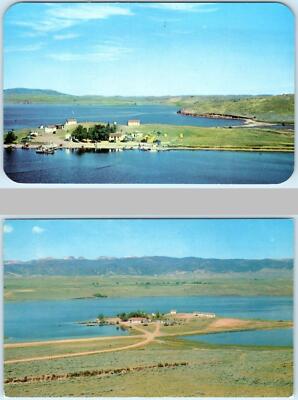 2 Postcards DeSMET LAKE ~ Buffalo, WY ~ SENEY POINT FISHING RESORT ...
