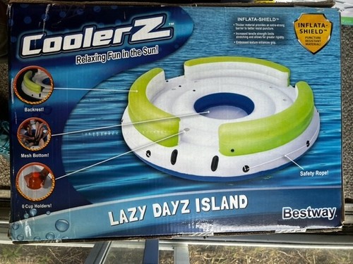💦 Bestway CoolerZ Lazy Dayz 6-Person Inflatable Island Lounge Raft ...