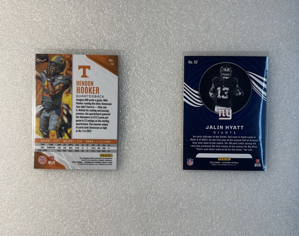 2 NFL Panini SP Card Lot Hendon Hooker Green Jalen Hyatt Orange | eBay