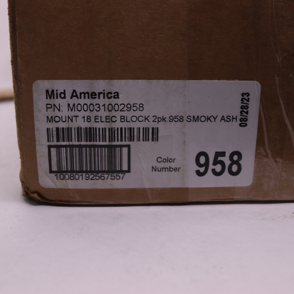 Mid America Mountmaster Electrical Block 958 Smokey Ash 7" x 8 ...