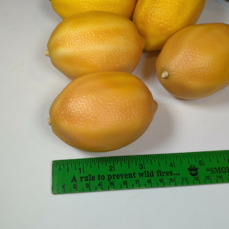 6 Artificial Faux Lemons Prop Home Staging Life-Size Yellow Fake Fruit ...