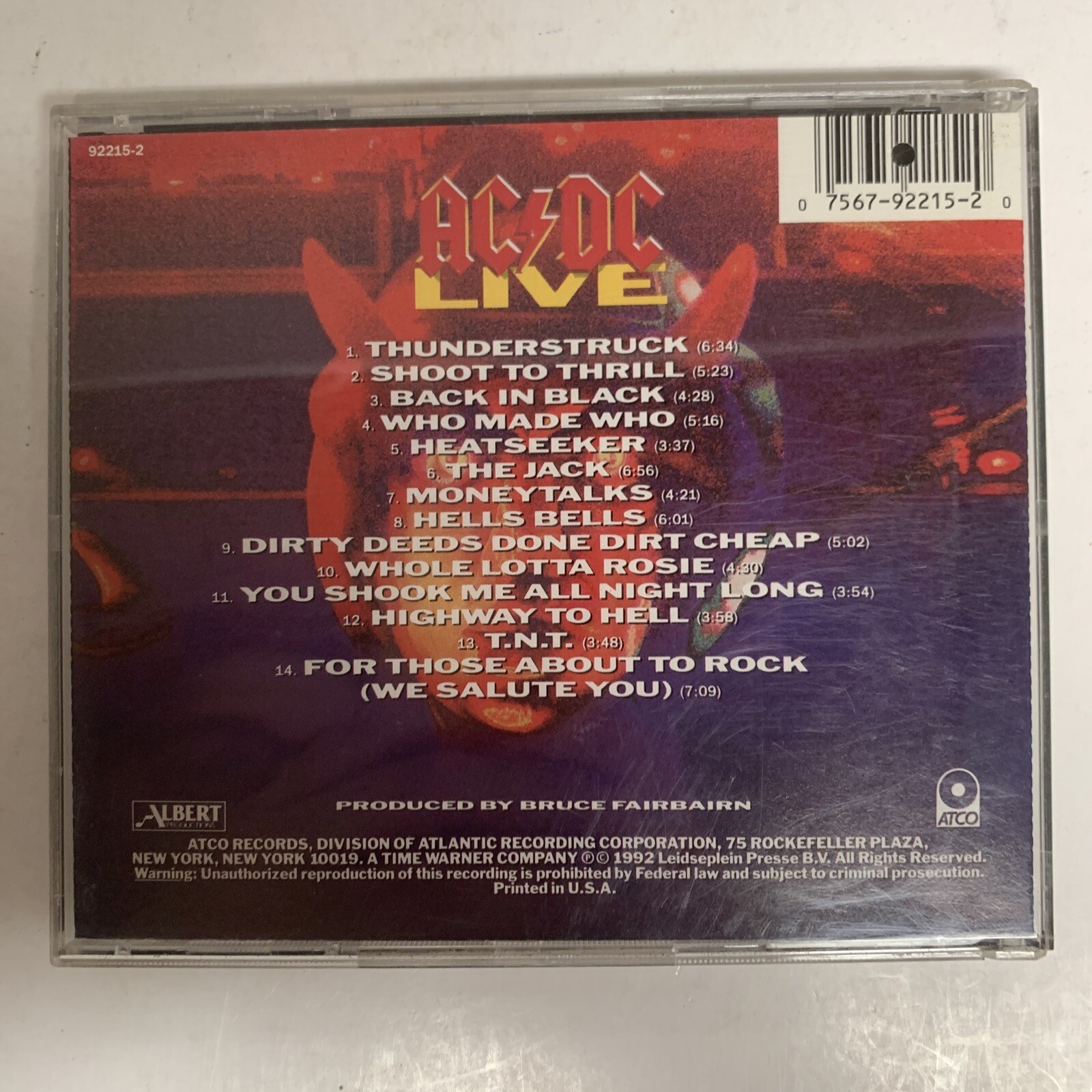 AC/DC LIVE - CD 1992 - ATCO RECORDS | eBay