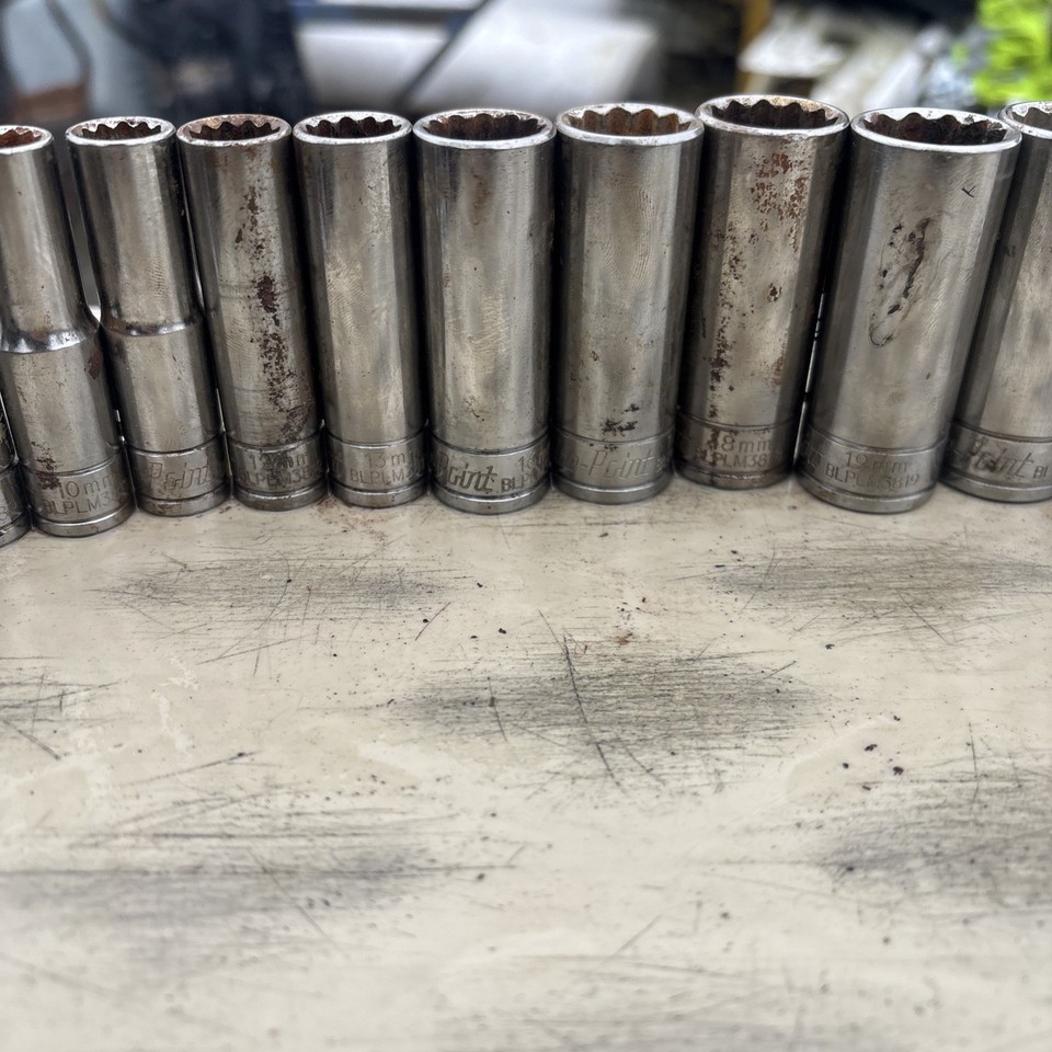 Blue Point SNAP ON 1/4" Deep socket 6mm- 24mm set auction | eBay UK