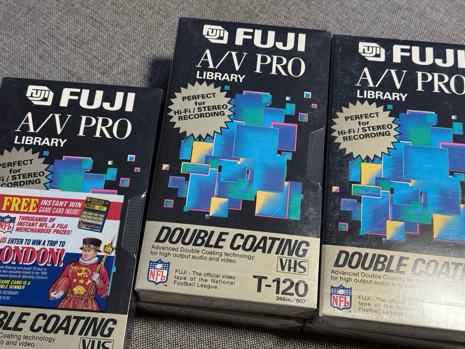 New Fuji A/V Pro VHS Super HG Library T-120 Double Coating Blank VHS ...