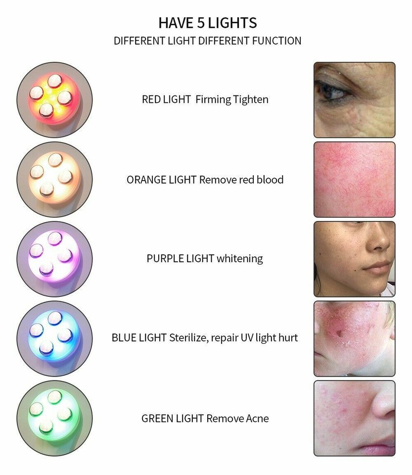 Face Lifting EMS RF LED Light Photon Therapy Anti-Aging Beauty Skin ...