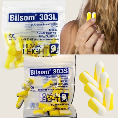 HONEYWELL HOWARD LEIGHT BILSOM 2-Size 303 FOAM EARPLUGS SNR-33DB PAIRS ...