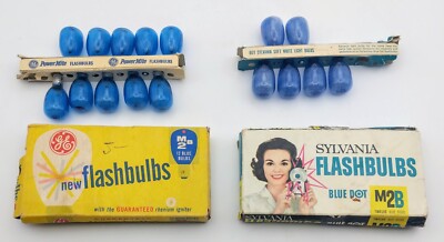 Vintage M2B Flashbulbs Blue General Electric Sylvania 16 Total Camera ...