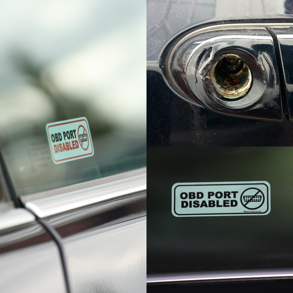 2 x WINDOW WARNING STICKERS INTERNAL GPS TRACKER OBD PORT DISABLED ...