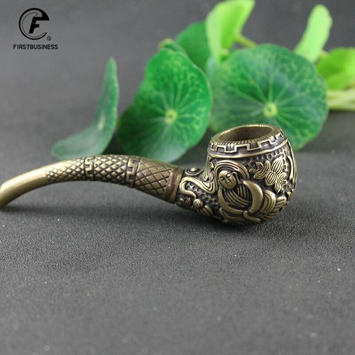 Pure Copper Smoke Double Face Buddha Jing Brass Smoking Pipe Cigarette ...