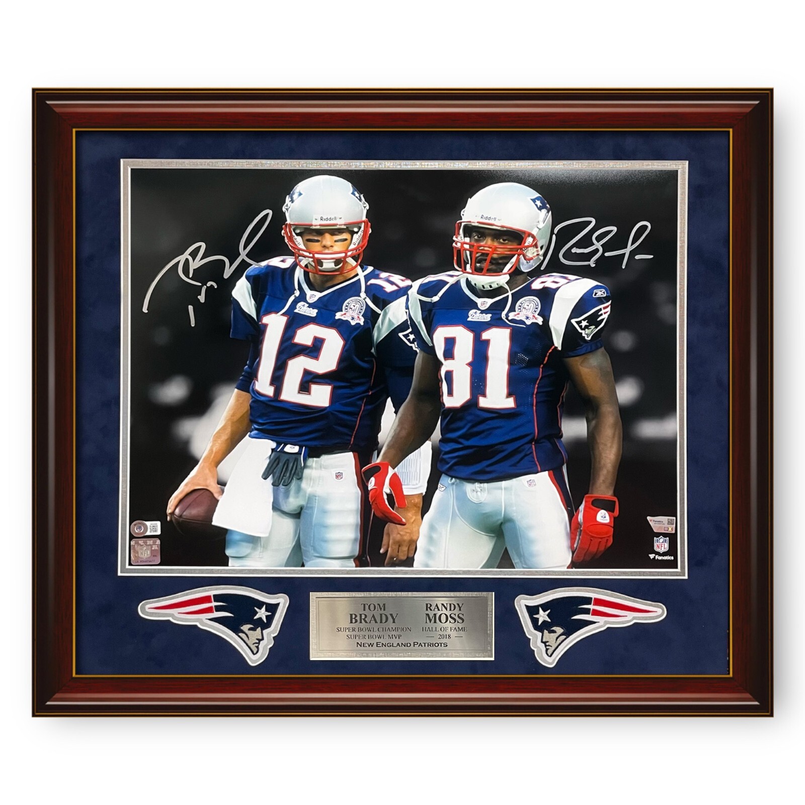 Tom Brady & Randy Moss Signed Autographed Photograph Framed to 23x27 ...