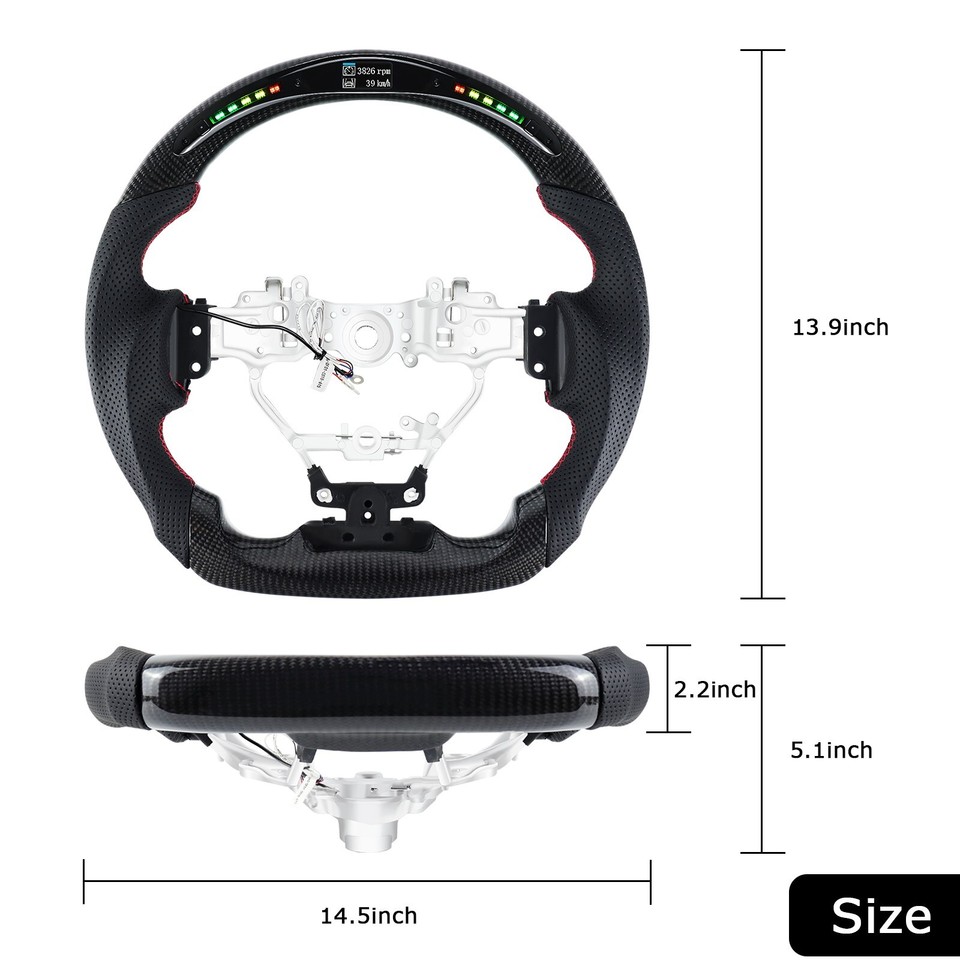 For LEXUS CT IS NX RC ISF GSF 2013-2023: Real Carbon Fiber LED Steering ...