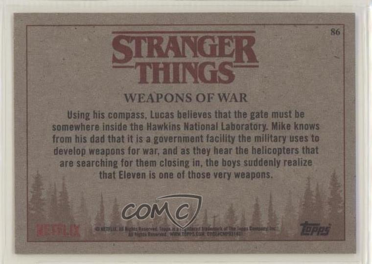 2018 Topps Stranger Things Lucas Sinclair Mike Wheeler Weapons of War ...