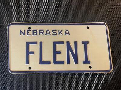 NEBRASKA Vanity Personalized License Plate FLENI | eBay