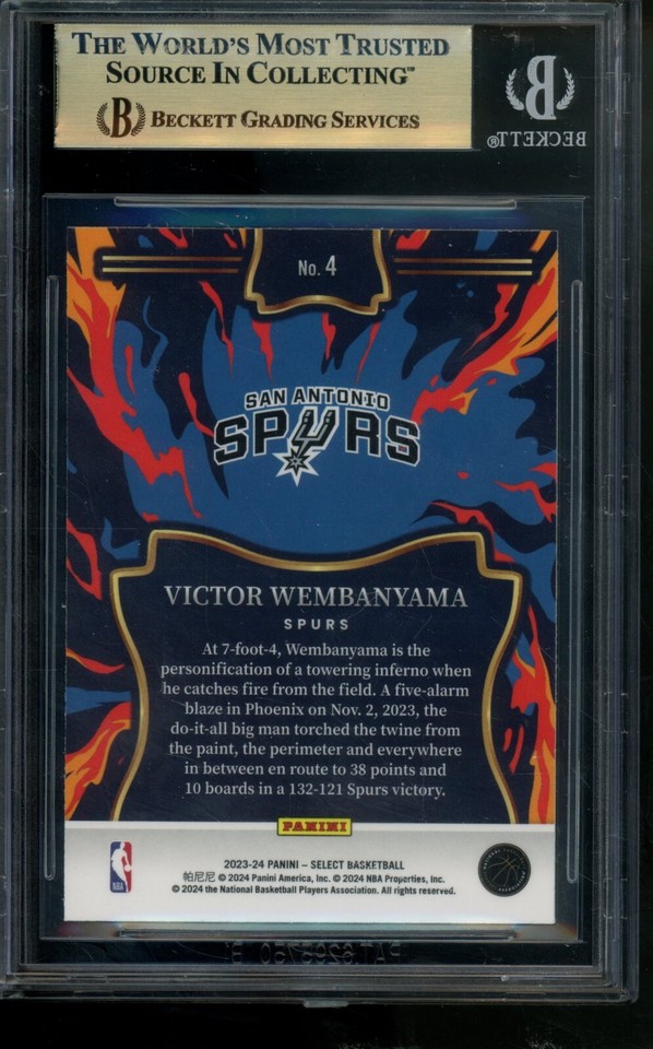 2023-24 Select Victor Wembanyama En Fuego RC #4 BGS 9.5 | eBay