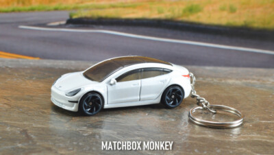 White Tesla Model 3 Custom Keychain Porte Cles Llavero ...