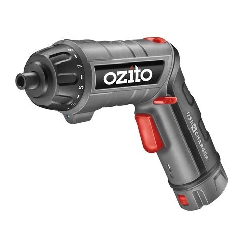 Ozito 3.6V Cordless Screwdriver USB Charging Base,Compact Electric ...