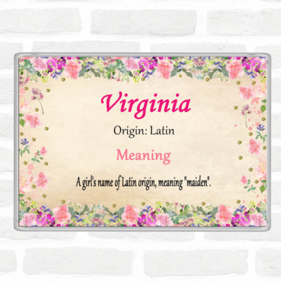 Virginia Name Meaning Jumbo Fridge Magnet Floral | eBay UK