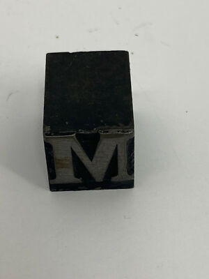 Vintage Letterpress The Letter M NewsPaper Printing Block | eBay