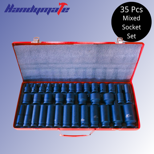 35 Pcs 1/2″ Metric Impact Shallow and Deep Mixed Socket Set 10-32mm ...