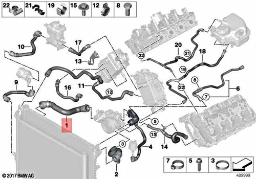 Genuine BMW G11 G12 G14 G15 G30 750i 750iX 750Li Hose Radiator ...