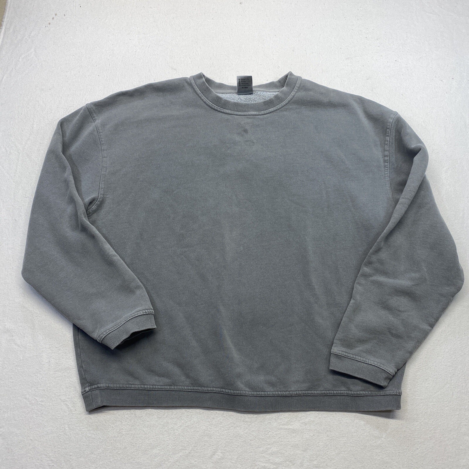 Authentic Pigment Gray Sweatshirt L Faded Garment Dyed Sz Small Grunge ...