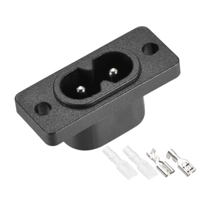 Panel Mount Plug Adapter AC 250V 10A C8 2 Pins Inlet Module Plug ...